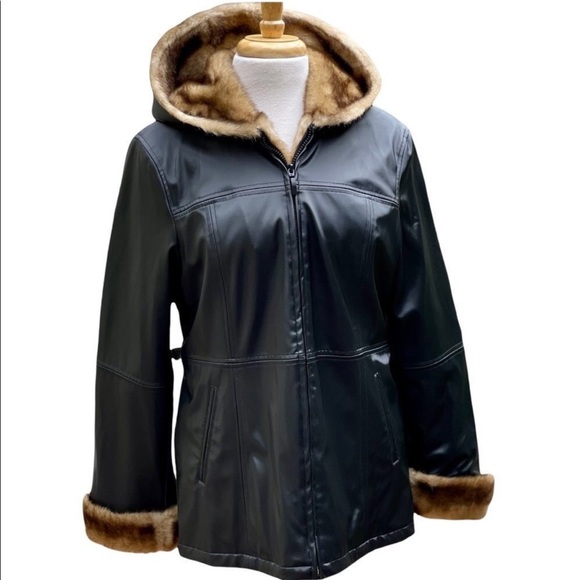 White Stag | Jackets & Coats | Salewhite Stag Black Jacket With Faux ...